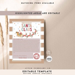 EDITABLE Letter From Santa Official Greeting Letter From Santa - Etsy