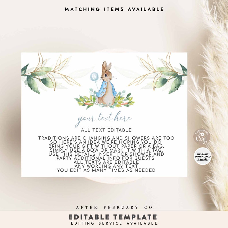 EDITABLE Peter Rabbit 4x3 All Text Editable Detail - Etsy