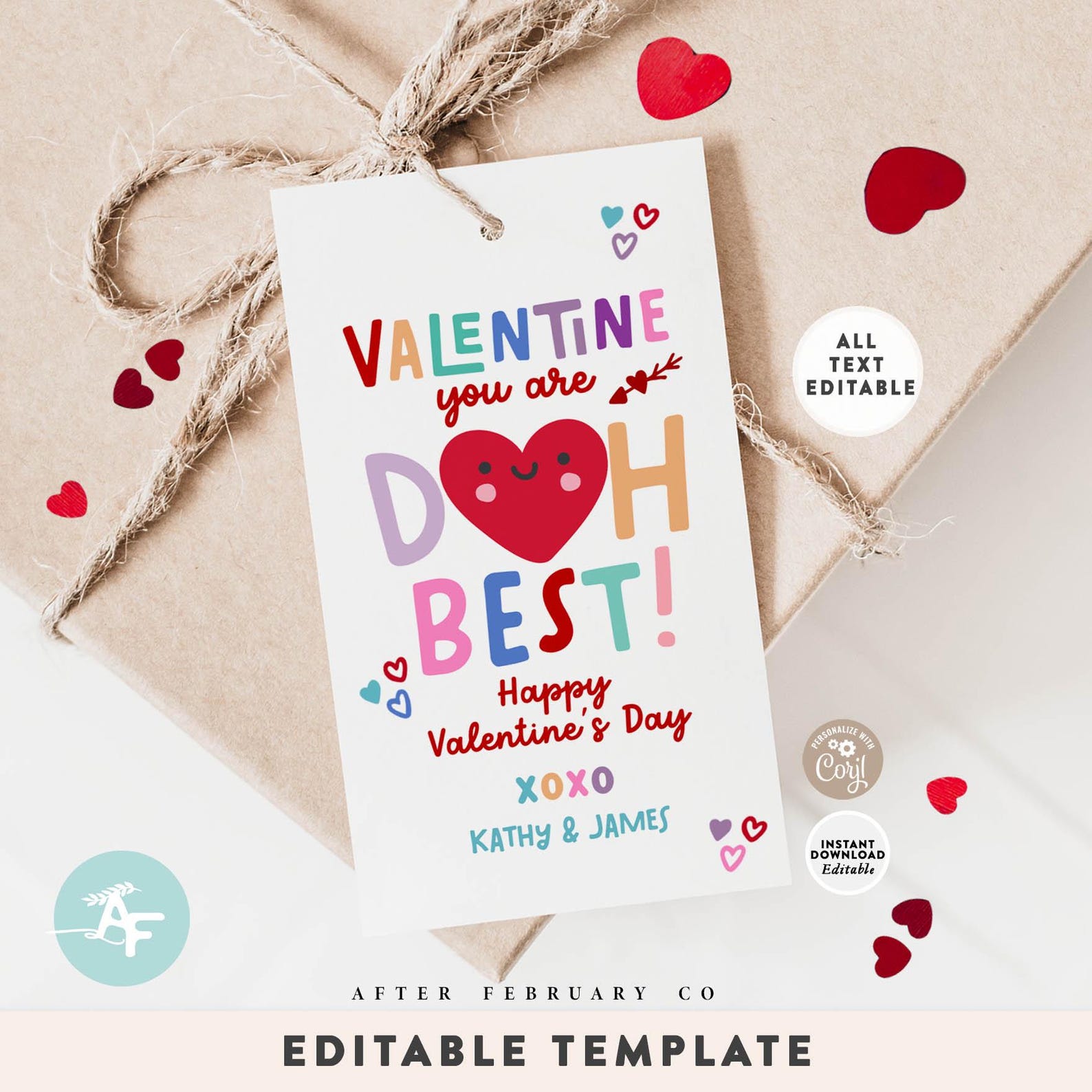 Etiquetas de plastilina para el Día de San Valentín de You Are Doh ...