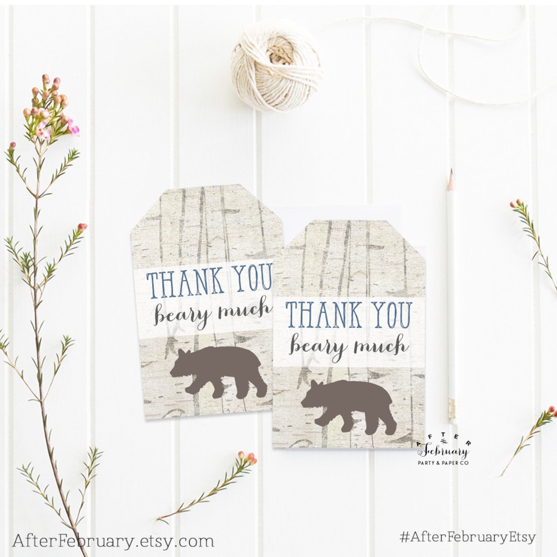 Thank You Beary Much Printable Little Cub Baby Bear Gift Tag - Etsy