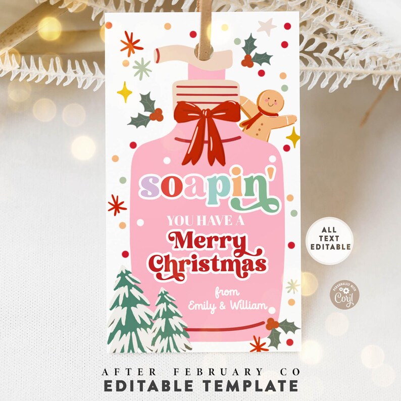 Soapin Soaping You A Merry Christmas Tags: Hand Soap Teacher Tag ...
