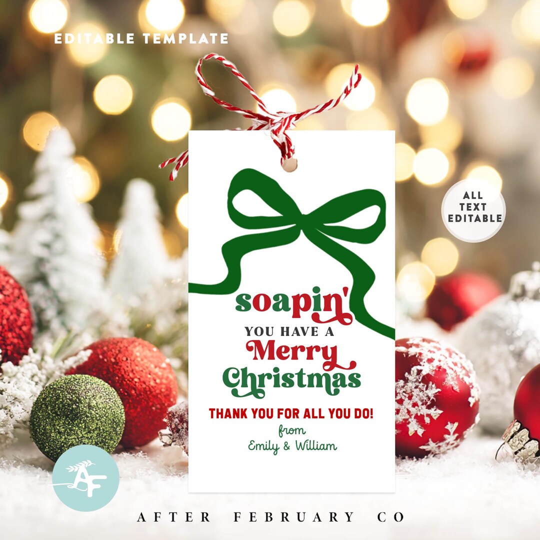 Soapin Soaping You A Merry Christmas Tags: Hand Soap Teacher Tag ...