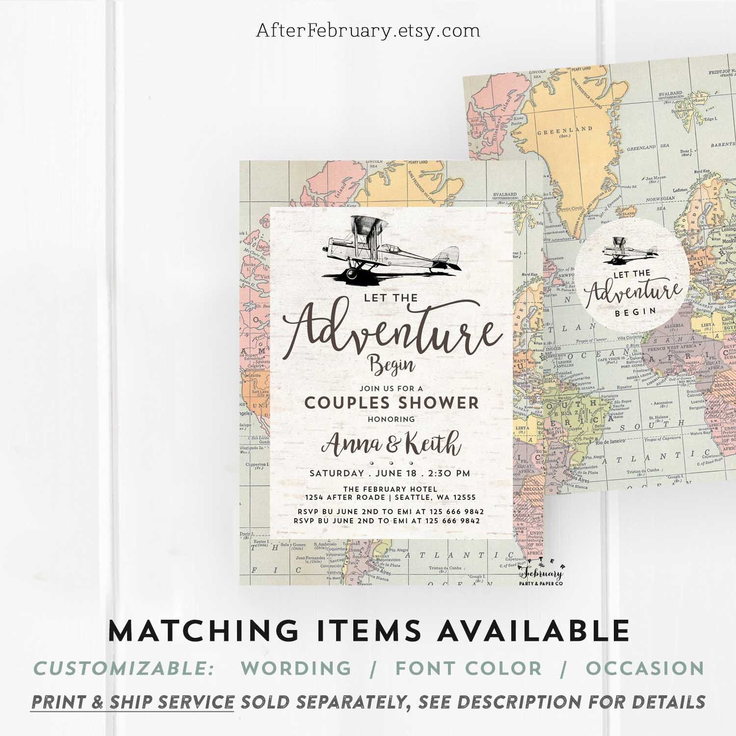 Paper & Party Supplies Invitations Adventure Awaits Camping Wanderlust ...