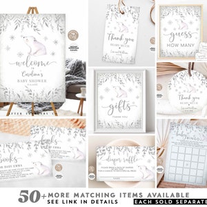 Winter Polar Bear Baby Shower Games Guess How Many Game Gender Neutral ...