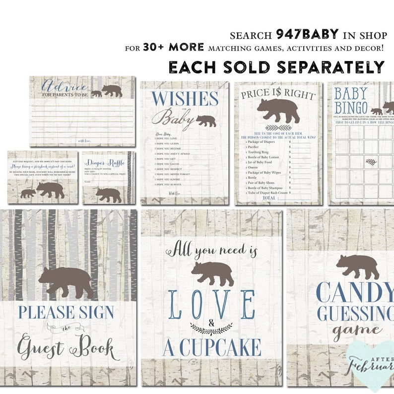 What's in Your Purse Game Bear Baby Shower Little Cub - Etsy