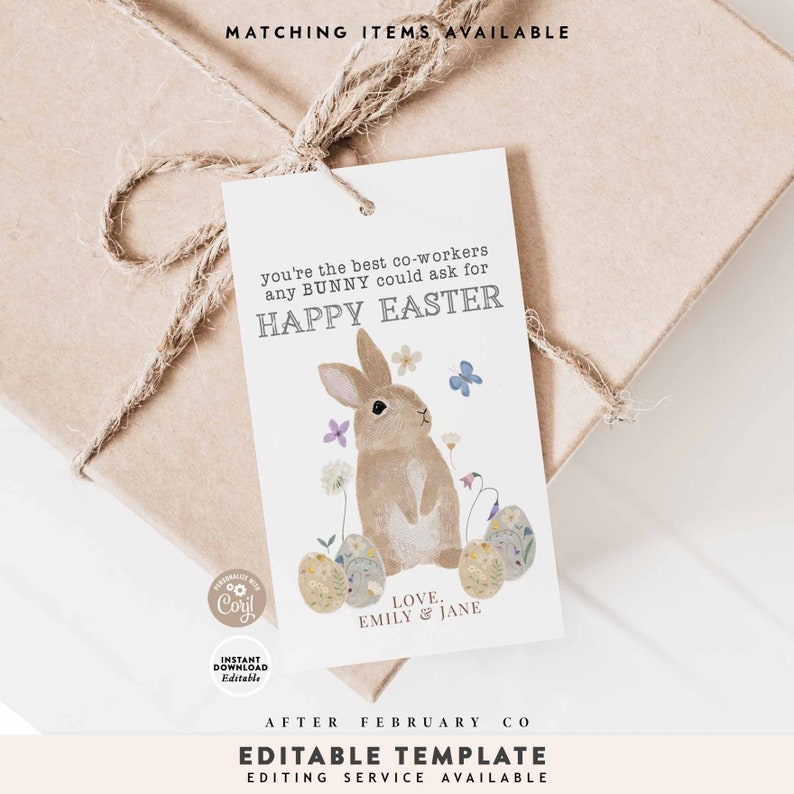 EDITABLE Boho Easter Employees Teacher Appreciation Tag - Etsy
