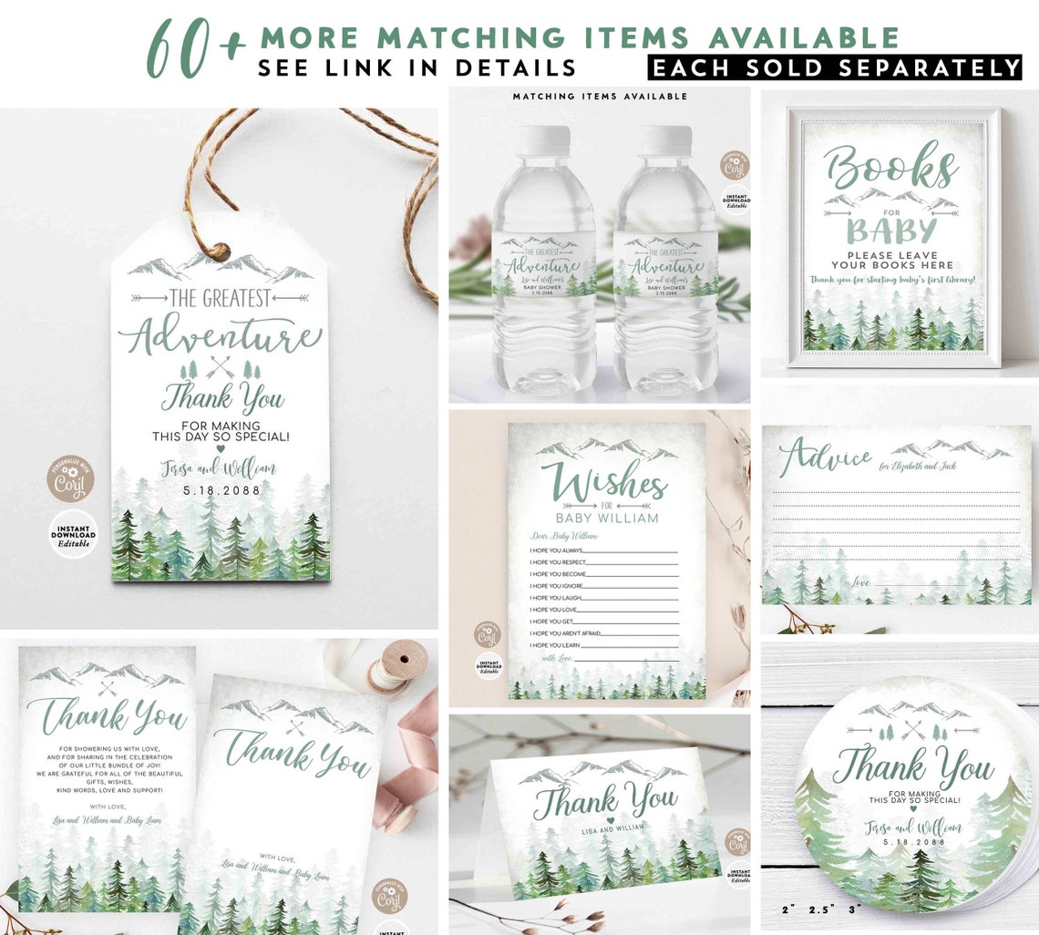 EDITABLE Adventure Mountain Baby Shower Game Virtual Price is - Etsy