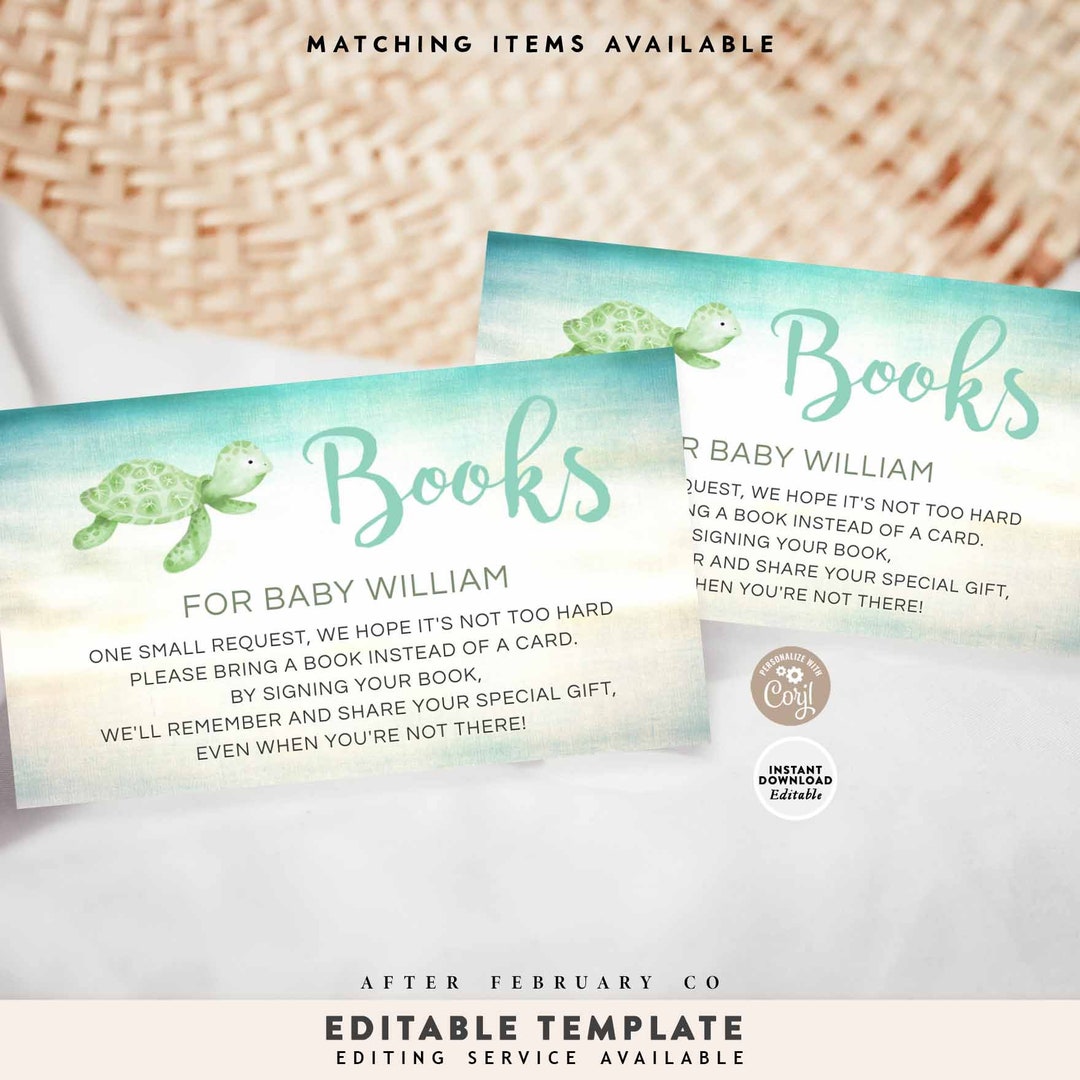 EDITABLE Sea Turtle Gender Neutral Turtle Under the Sea Books for Baby ...