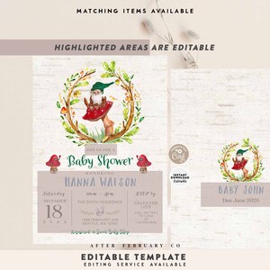 EDITABLE Gnome Baby Shower Boy Gnome Invitation Invite Baby Boy Summer ...