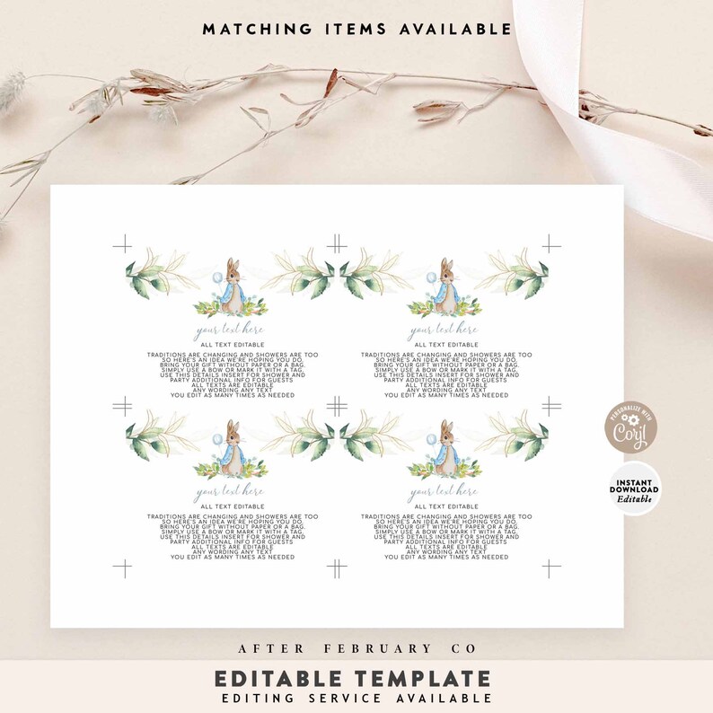 EDITABLE Peter Rabbit 4x3 All Text Editable Detail - Etsy