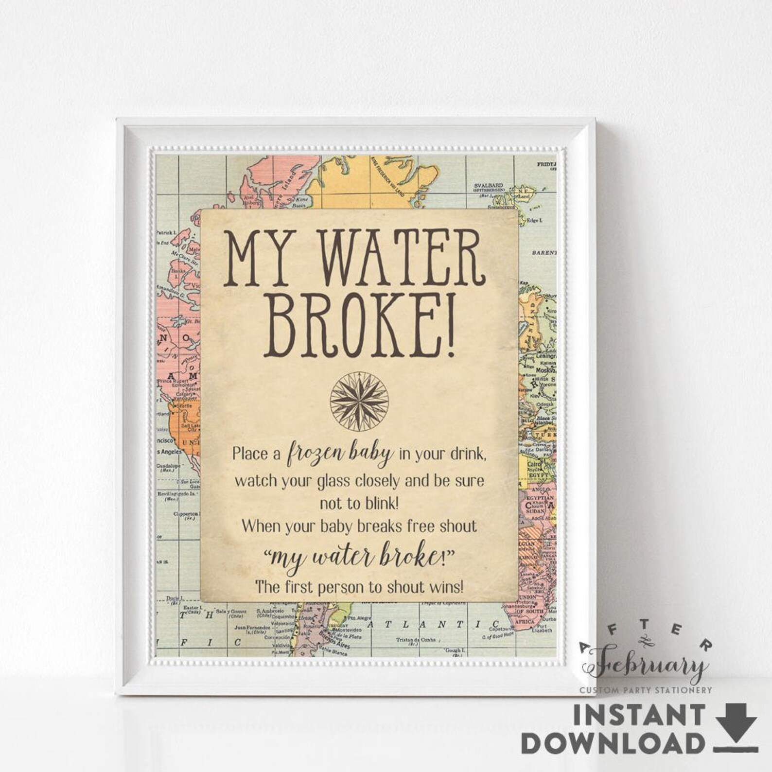 My Water Broke Game Travel Adventure Baby Shower Game Around - Etsy