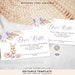 EDITABLE Lavender Purple Boho Bunny Rabbit Diaper Raffle Ticket Pampas ...