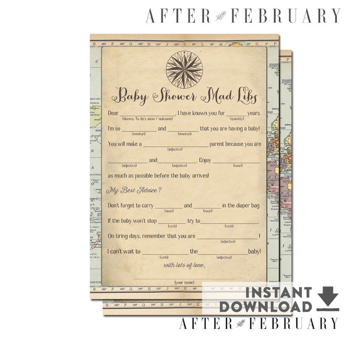 Baby Shower Mad Libs Game Printable Travel Adventure Baby - Etsy