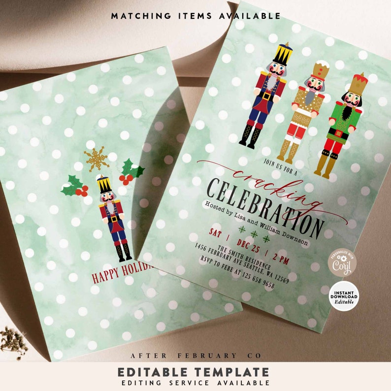 Editable Nutcracker Invitation Christmas Party Invitation - Etsy