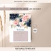 EDITABLE ANY EVENT Navy Blue Blush Pink Floral Anniversary Birthday ...