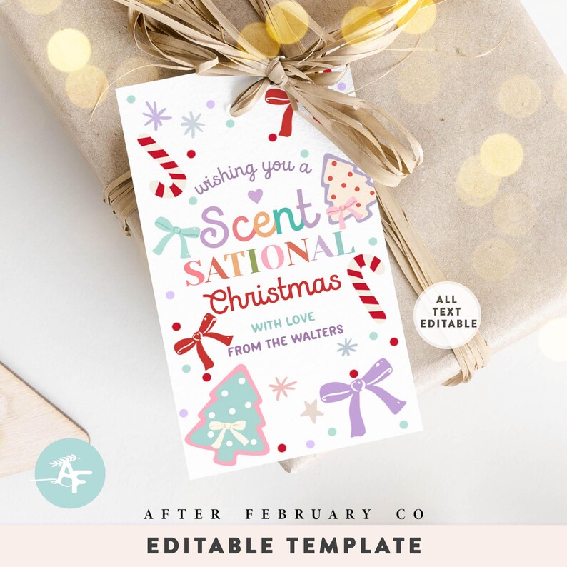 Scent-sational Christmas Gift Tag: Teacher Staff Volunteer Holiday Tags ...