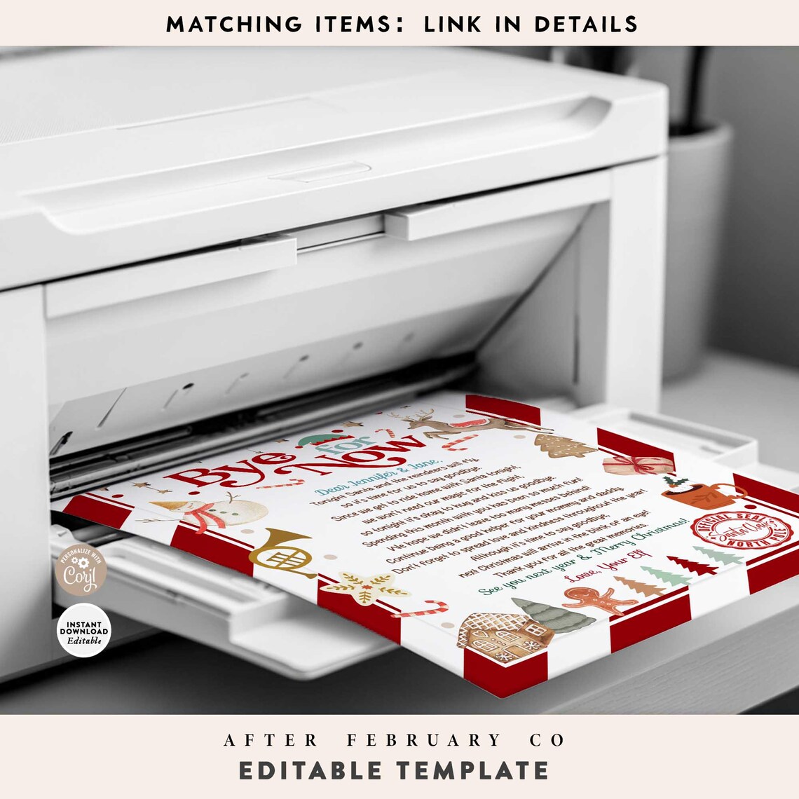 Editable Elf Bye for Now Letter: Goodbye Letters Elf Printable Template ...