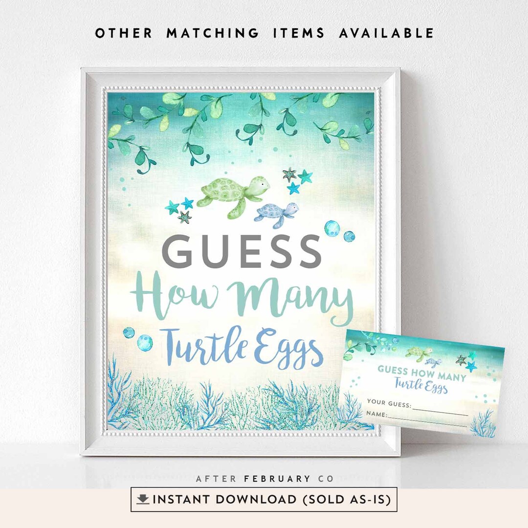 Sea Turtle Guess How Many Turtle Eggs Game Undersea Sea Turtle Boy Baby ...