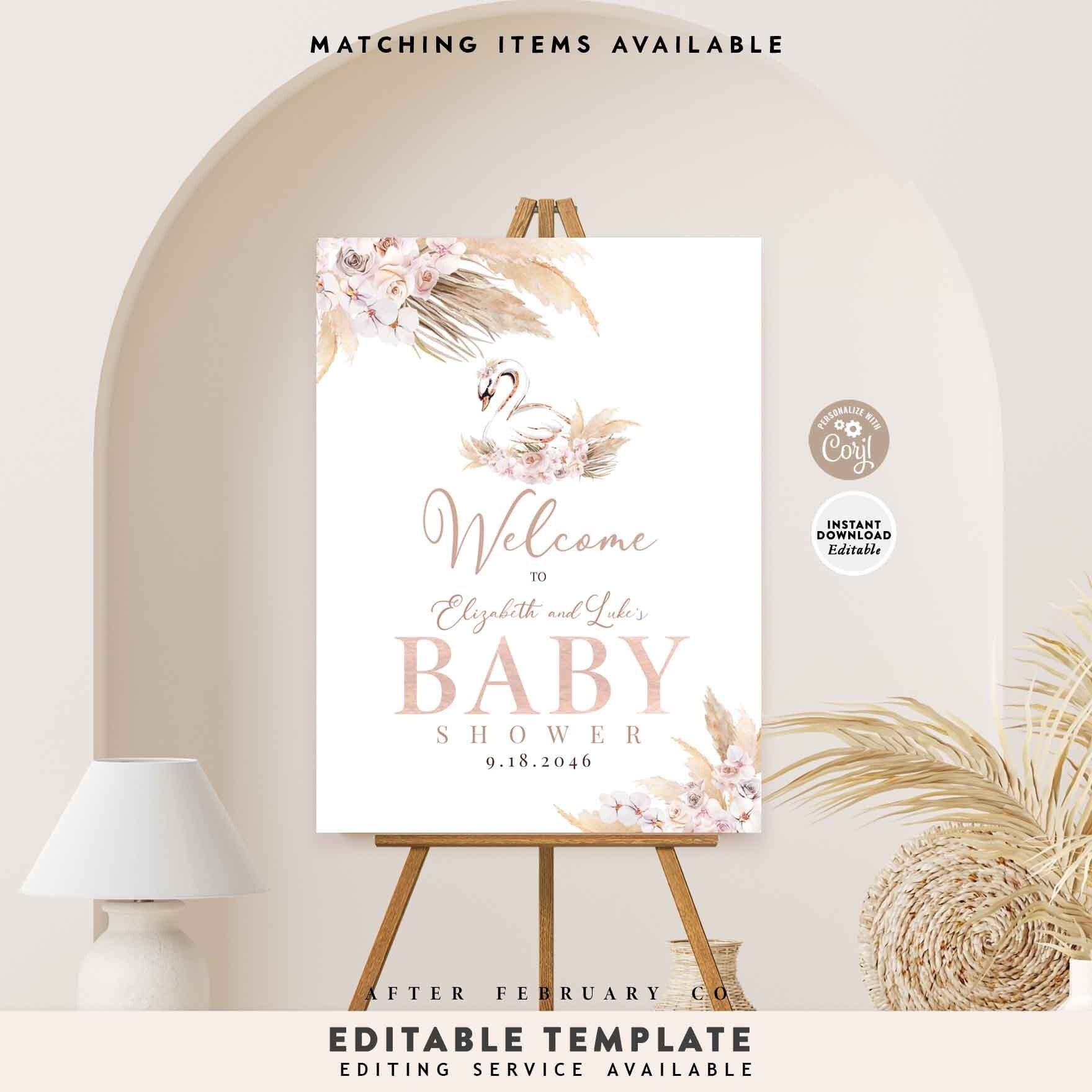 Paper & Party Supplies Party Supplies Printable Baby Shower Welcome ...