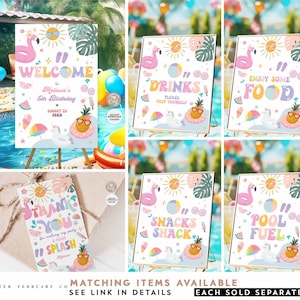 Editable Splash Into TEN 10th Birthday Pool Party Invitation Girly ...