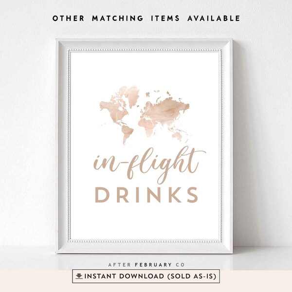 In Flight Drinks Sign - Etsy
