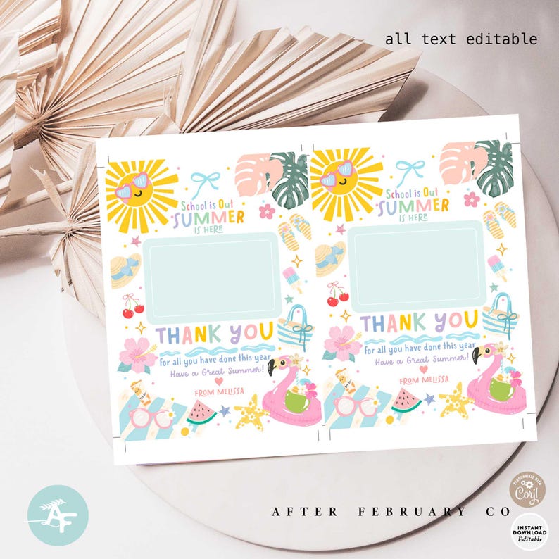 Teacher Appreciation Gift Card Holder Summer End of School is Out ...