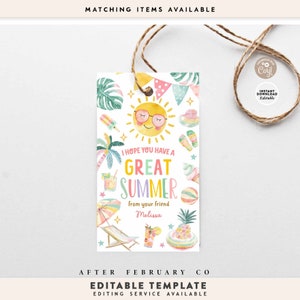 Editable Hope You Have A Great Summer Teacher Student Preschool Tag ...
