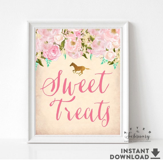 Sweet Treats Sign Dessert Table Sign Horseback Riding Horse | Etsy
