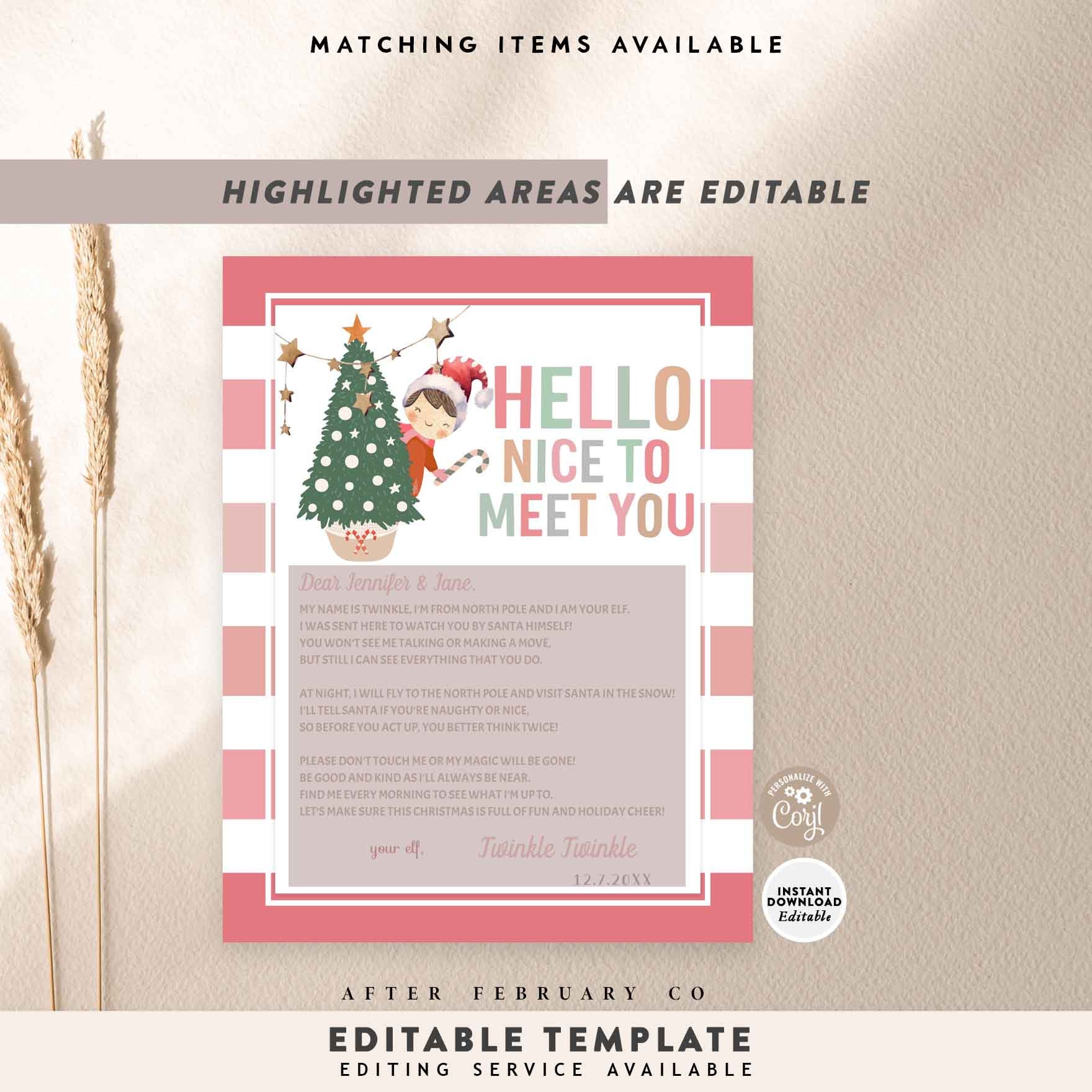 Editable Girl Elf First Arrival Letter: Christmas Elf Letters Printable ...