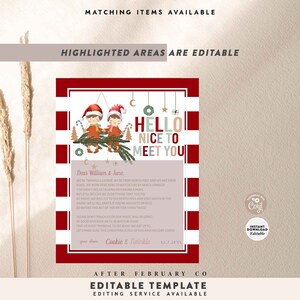 EDITABLE Boy Girl 2 Elf Elves First Arrival Letter Modern Elf Letter ...