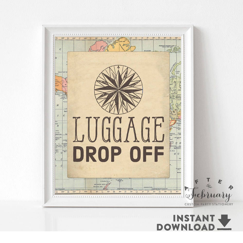 Luggage Drop Off Sign Travel Adventure Around the World Baby | Etsy