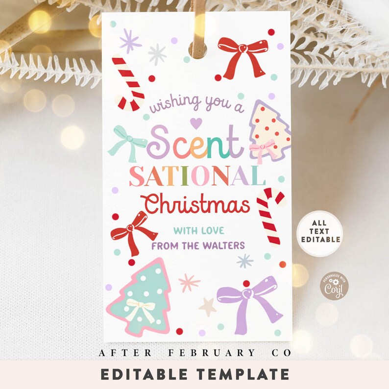 Scent-sational Christmas Gift Tag: Teacher Staff Volunteer Holiday Tags ...