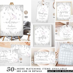 Winter Polar Bear Baby Shower Games Animal Gestation Game Gender ...