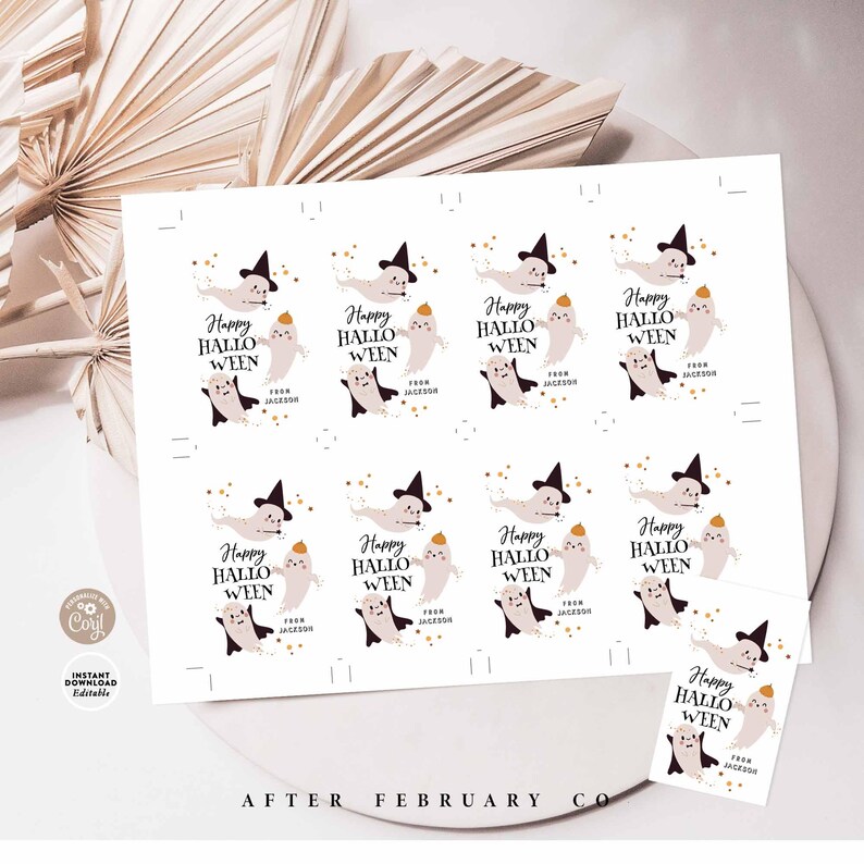 Editable Ghost Halloween Treat Tag: Boy Boo Favor Tags Printable ...