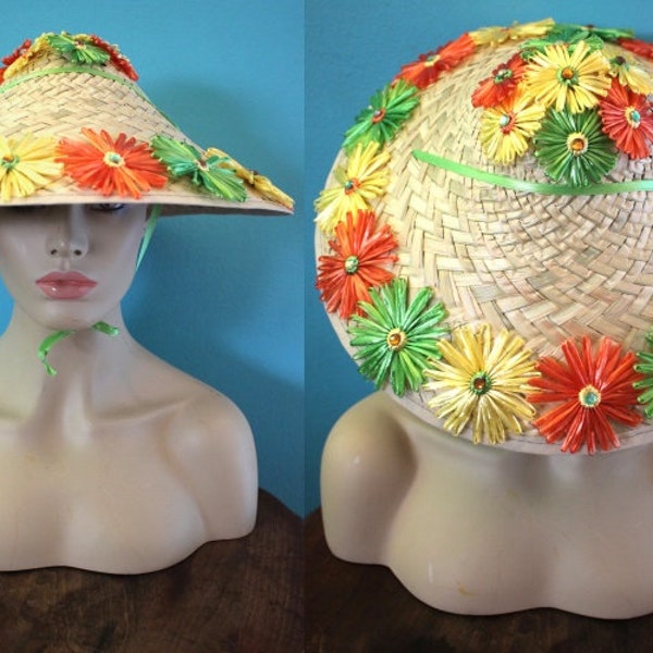 Tiki Straw Hat - Etsy