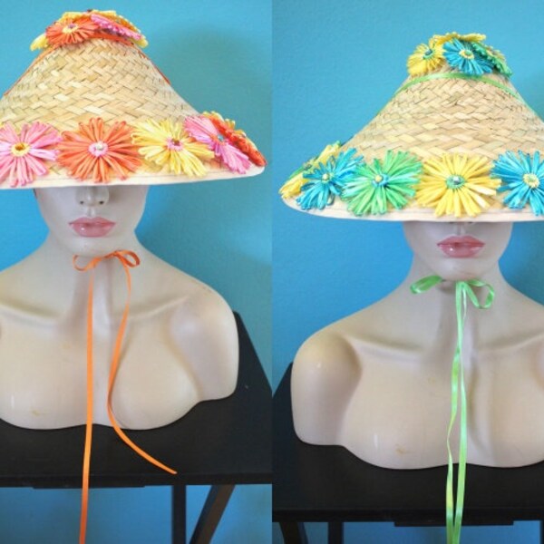 Tiki Straw Hat - Etsy