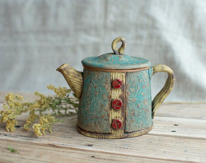 Teapot turquoise Matt / Ceramic Teapot / Handmade | Etsy