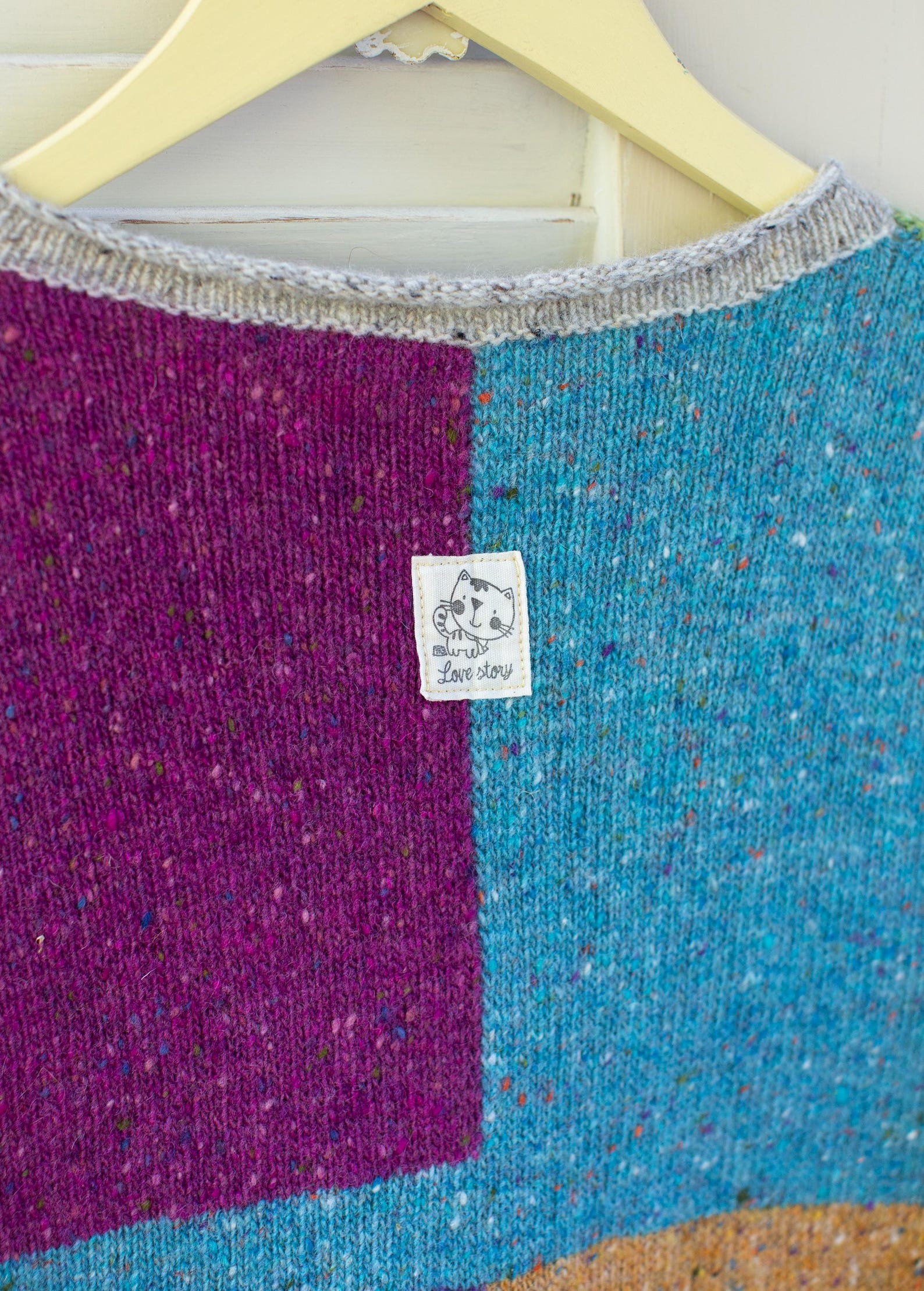 Colorblock Sweater "love Story" / Women Sweater / Wool Sweater - Etsy