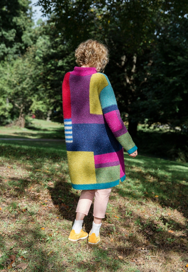 Handmade Knit Coat Color Geometry / Handmade | Etsy