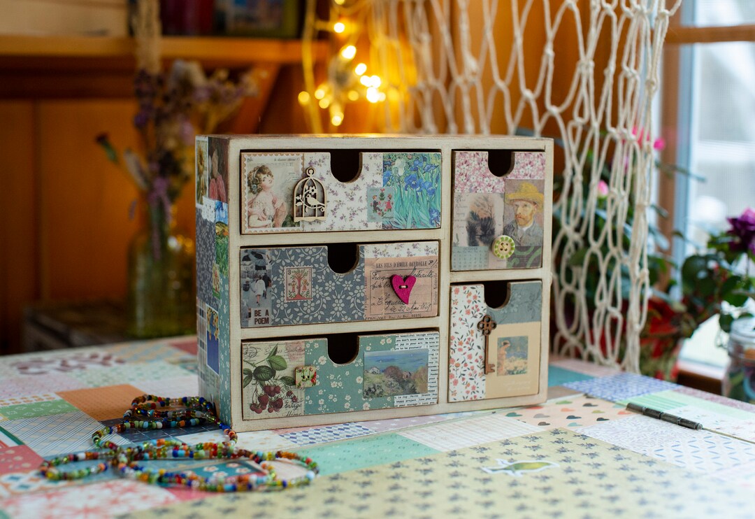 Multi Purpose Desktop Organizer/decoupage Organizer/storage - Etsy