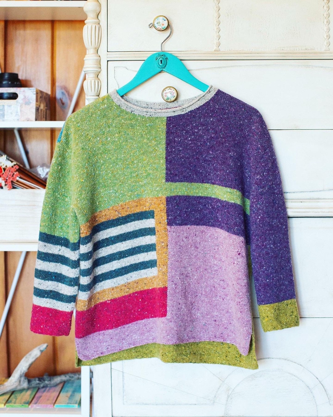 Colorblock Sweater "love Story" / Women Sweater / Wool Sweater ...