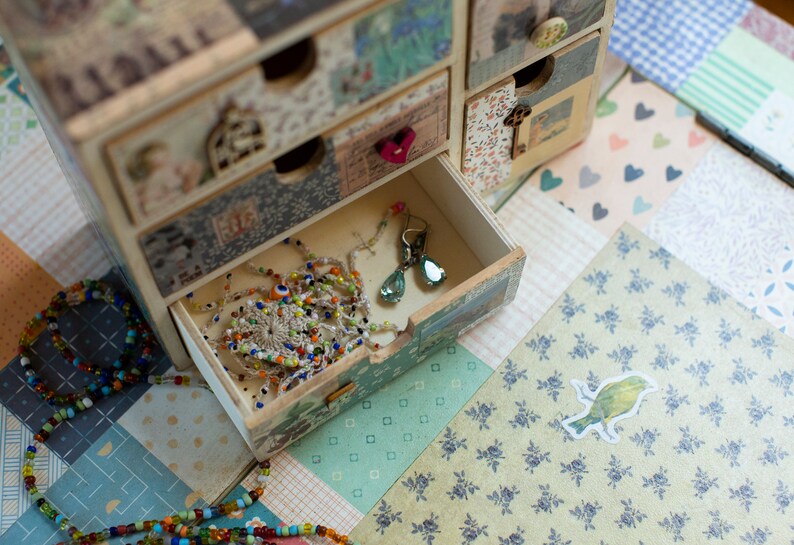 Multi Purpose Desktop Organizer / Decoupage Organizer / - Etsy