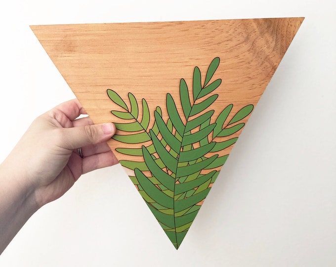 Fern Triangle Wall Art | Small Wall Art | Outdoor Lover Decor - Etsy