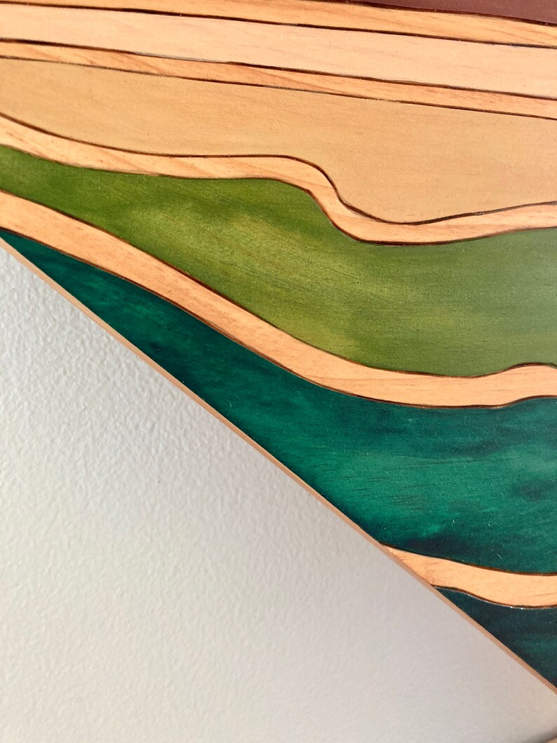 Geometric Land Sea Diamond Abstract Landscape Wall Art | Etsy