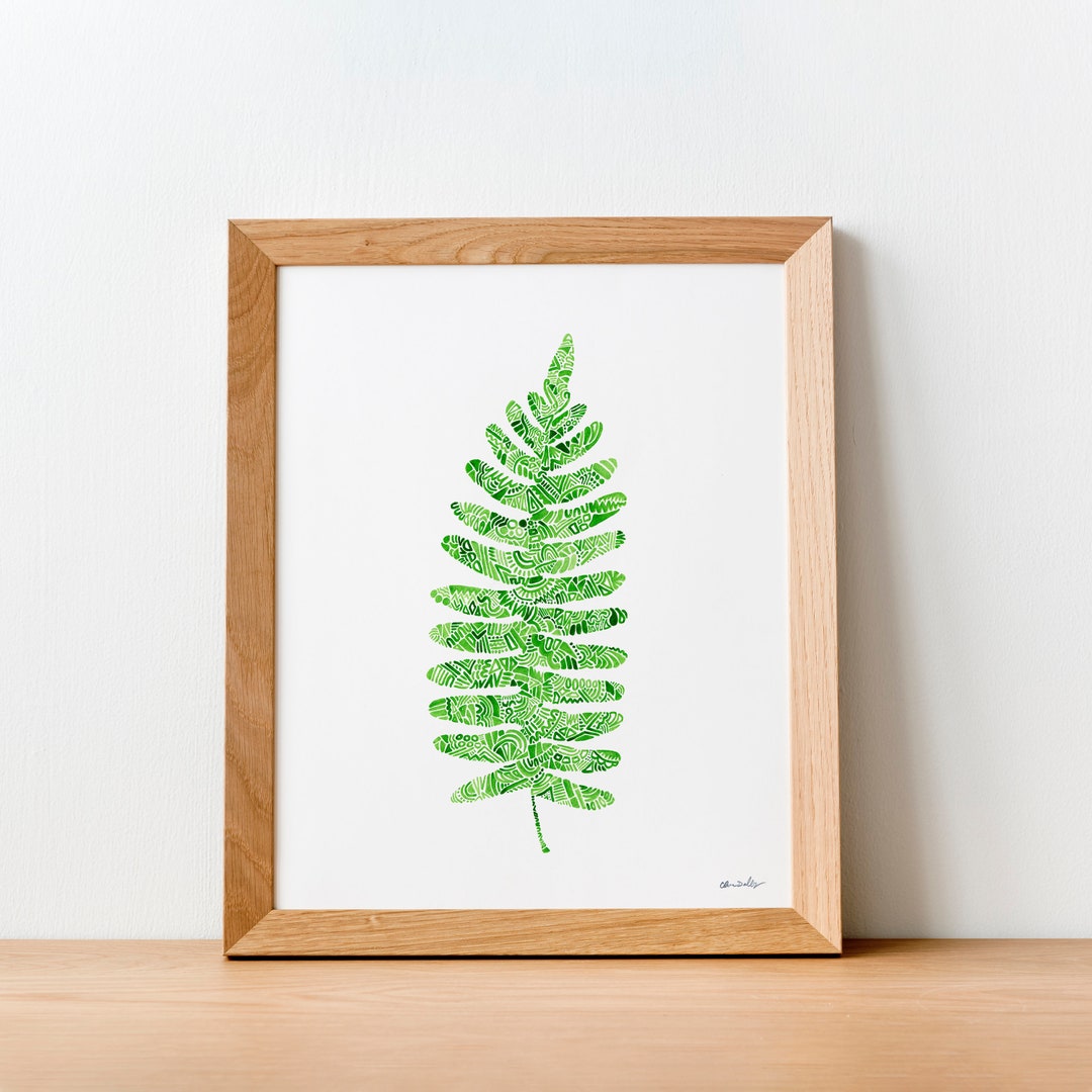 Fern Print | Geometric Botanical Print | Fern Watercolor Print | Plant ...