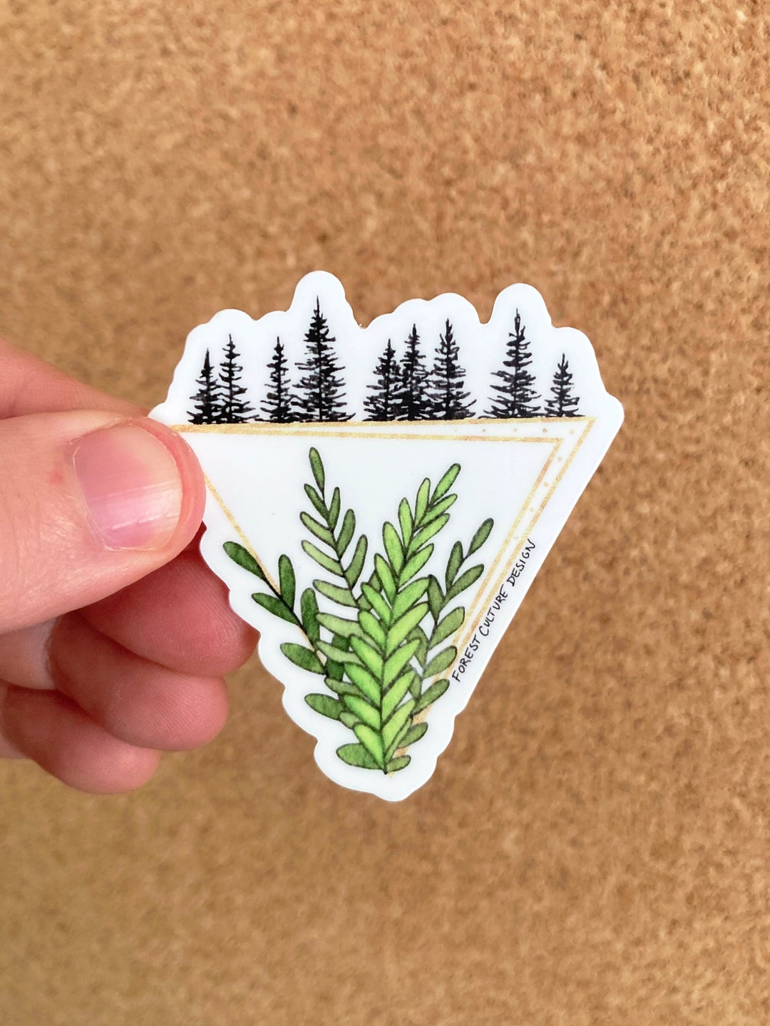 Forest + Ferns Triangle Sticker - Etsy