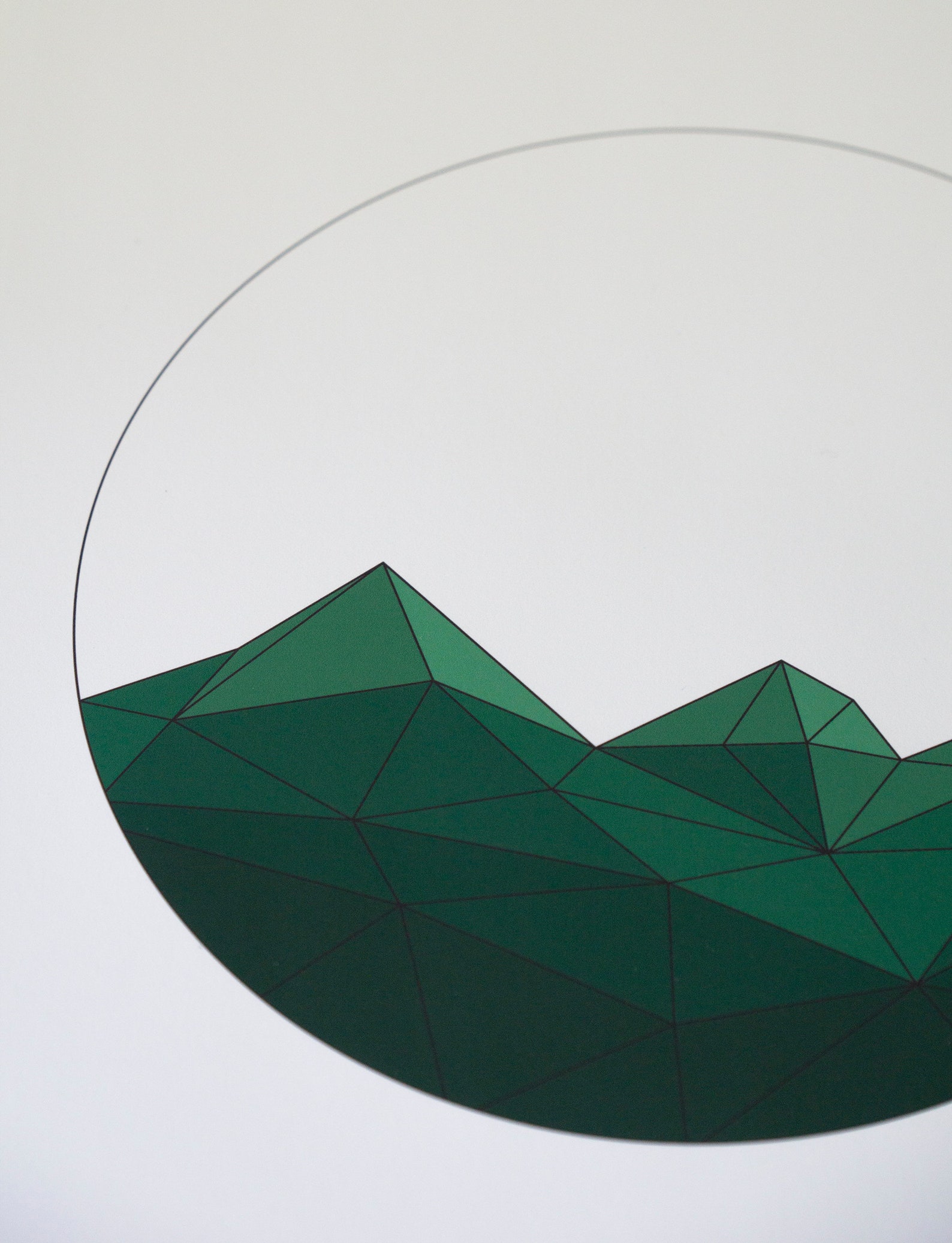 Green Geometric Mountain Art Print Mountain Print Decor | Etsy