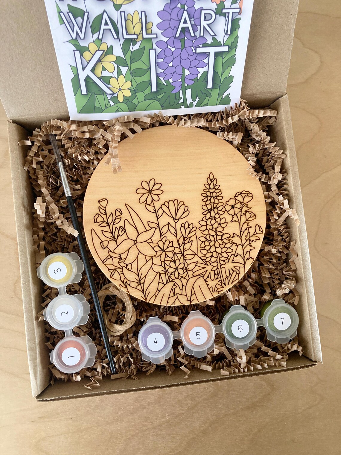 Spring Flowers Paint by Number Kit | DIY Craft Kit for Adults | Wood ...