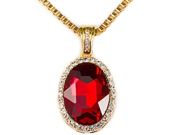 Mens ruby pendant | Etsy