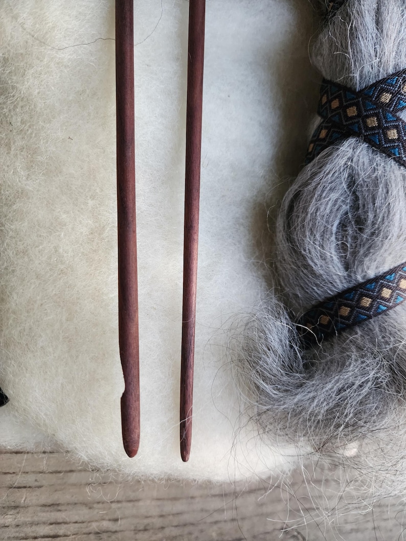 Spin Like a Viking Kit - Walnut Spindle With Whorl, Hand Distaff, and ...